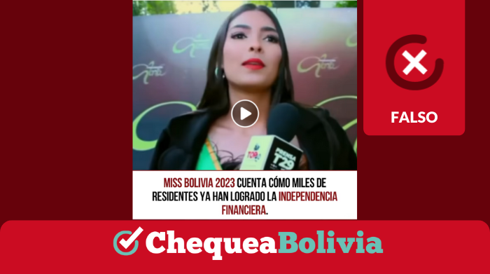 Es falso que la Miss Bolivia 2023 apoye el fondo de inversión de Isabella Rodriguez | ChequeaBolivia